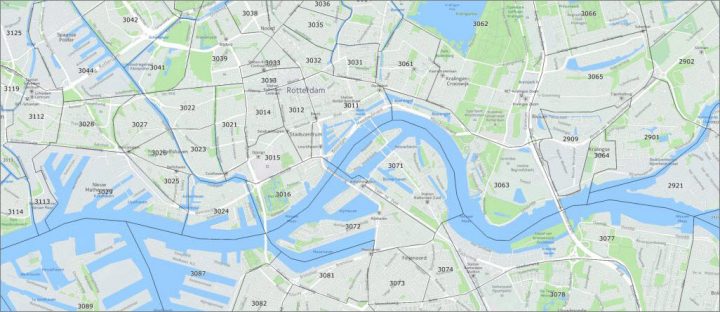 4-digit postal code map - Maps from the Netherlands | First Element